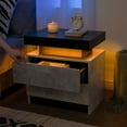 Cubehom LED Nightstand LED Bedside Table 19*14*20in with 2 Drawers for ...