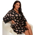 Lyacmy Lace Womens Robes Sexy Pajamas, Black Silk Satin Robes for Women ...