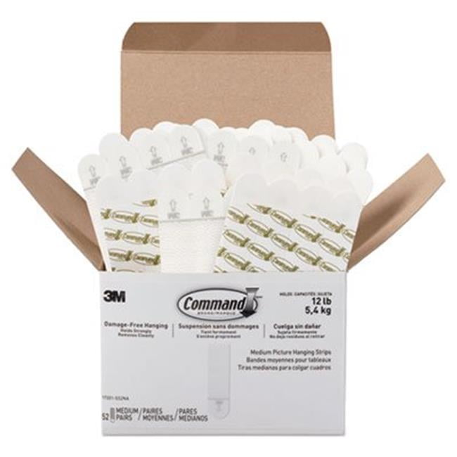 3M 17201S52NA Picture Hanging Strips - White, 52 Per Pack - Walmart.com