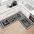 Buffalo Plaid Check Kitchen Rug Mat Set of 2 Black and White Farmhouse ...
