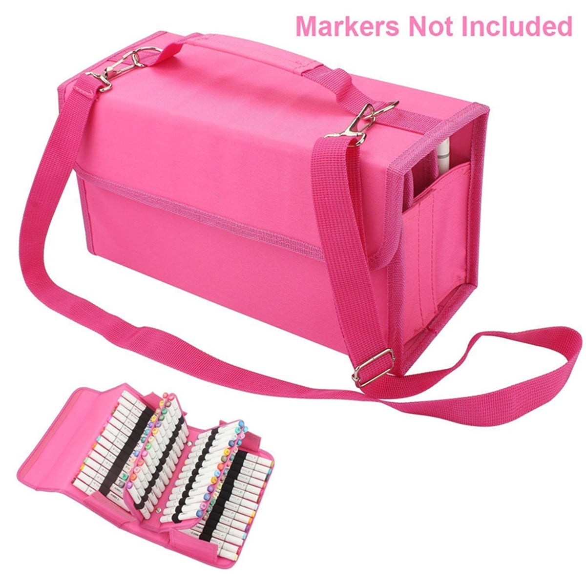80 Slots Multi-Layer Marker Pen Case, Large Capacity Folding ...