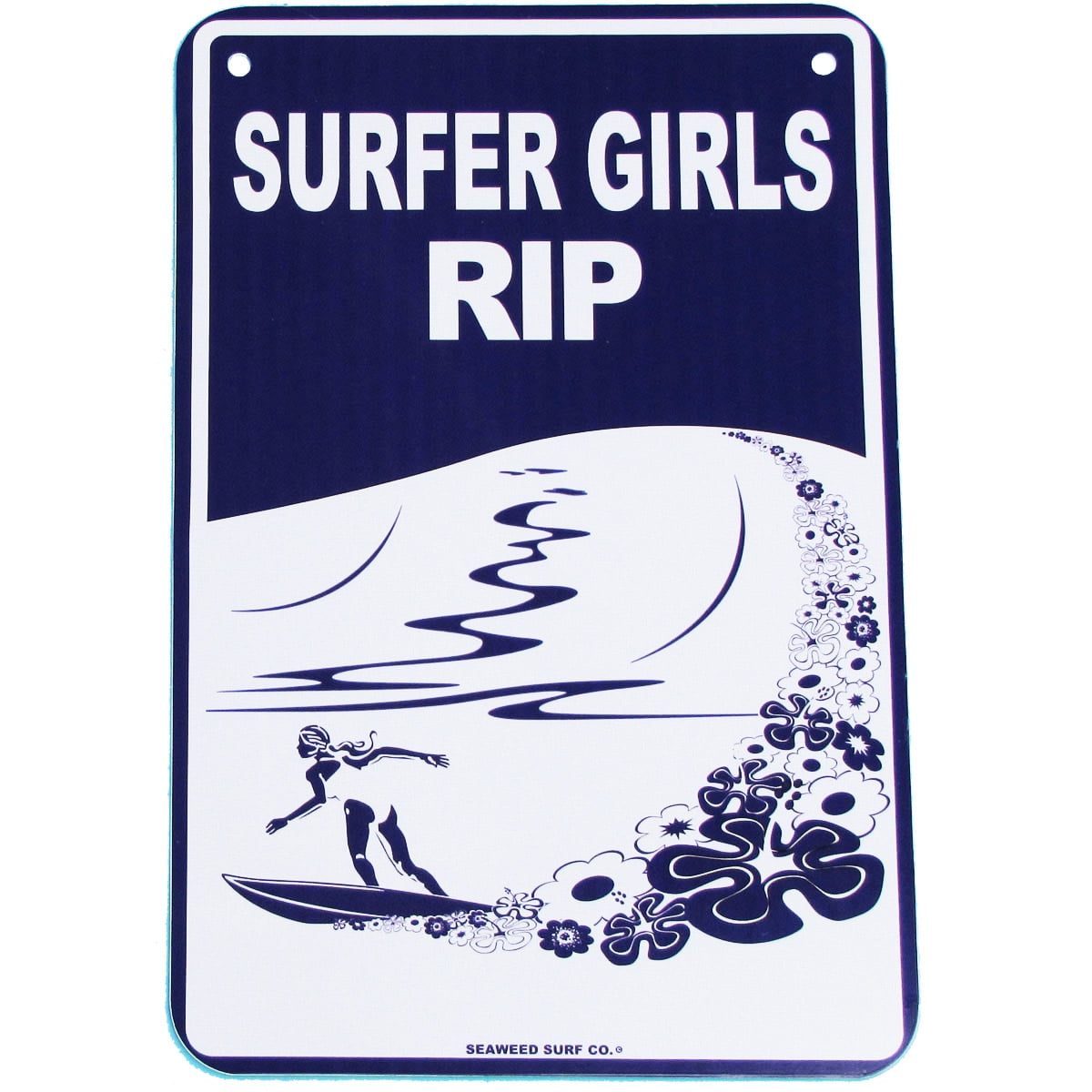 Metal Big Wave Girl Surfing SURFER GIRLS RIP Sign Beach Bar/Surf Shop ...