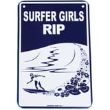Metal Big Wave Girl Surfing SURFER GIRLS RIP Sign Beach Bar/Surf Shop ...