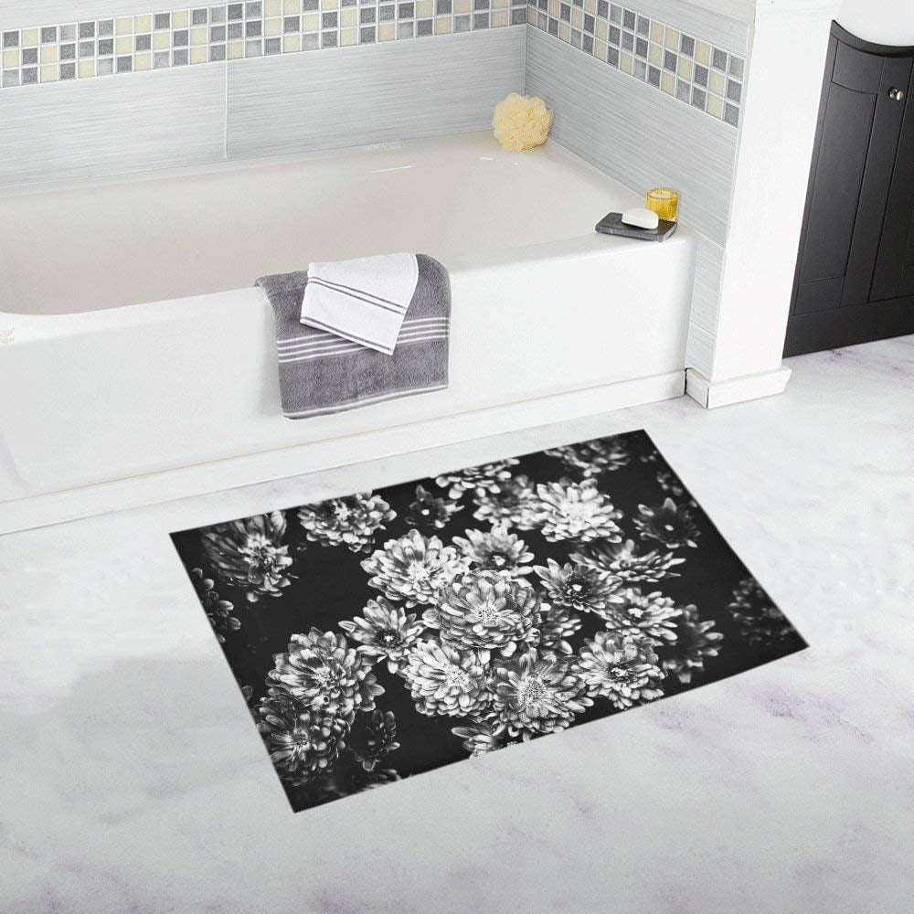 Click here for Rylablue Black Flower Non-Slip Bath Rug Bath Mat R... prices