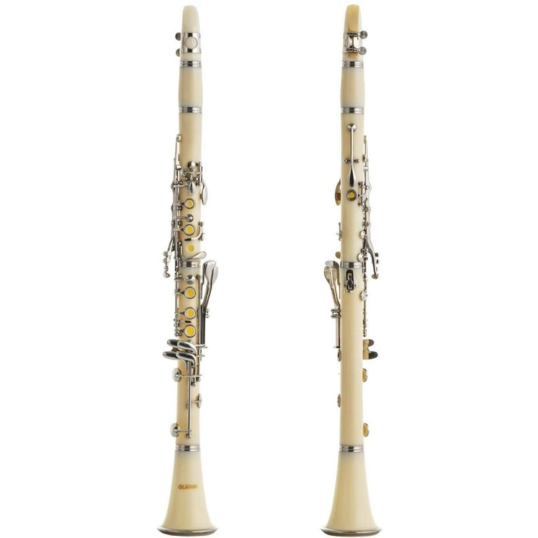 White Clarinet With Gold Keys