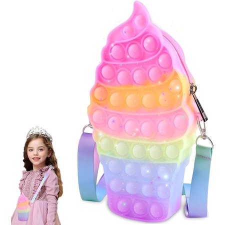 Pop Fidget Toy Purse Ice Cream Bag Sensory Push Bubble Popping Poop ...