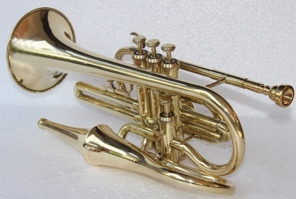 Sai Musical Brass Gold Color - A ECO CORNET WITH CASE ECHO 4 VALVE Sale ...