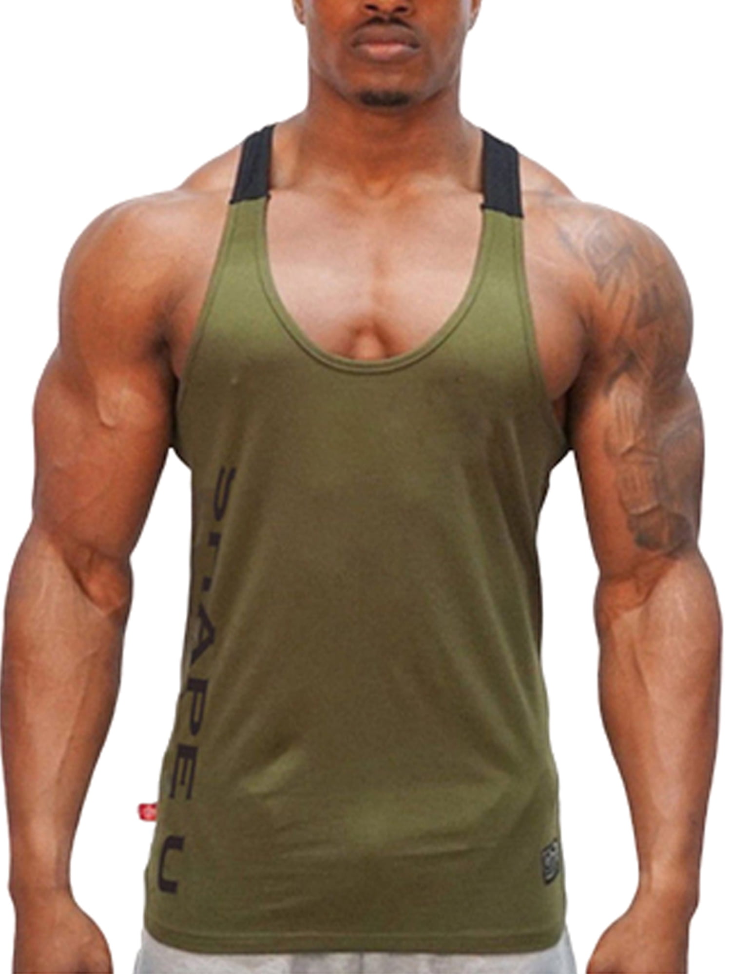 Gwiyeopda Gym Men Bodybuilding Tank Top Muscle Stringer Athletic ...