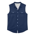 BangWanChi Men's Solid Color Vintage Fashionable Pocket Button Leisure ...