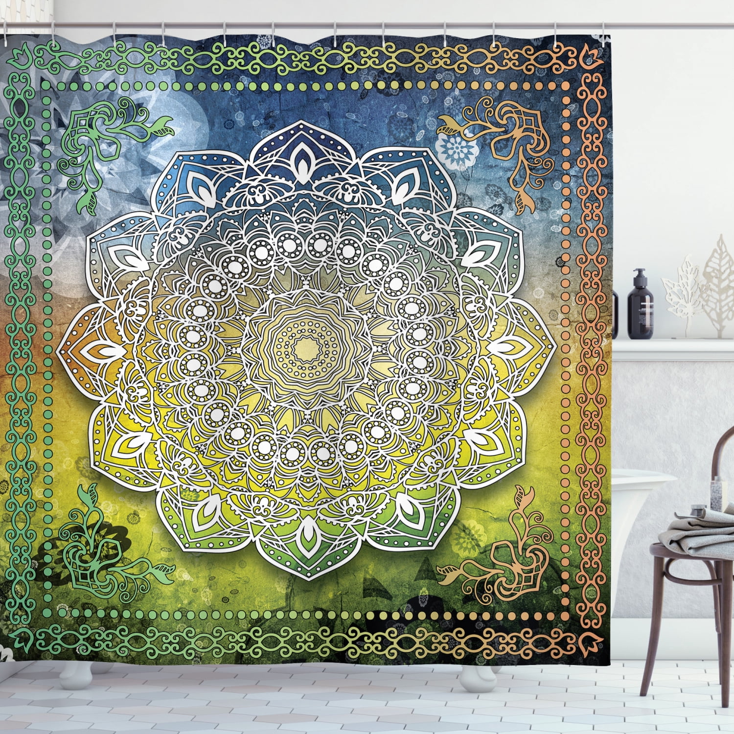 Ambesonne Ethnic Shower Curtain, Mandala Boho, 69