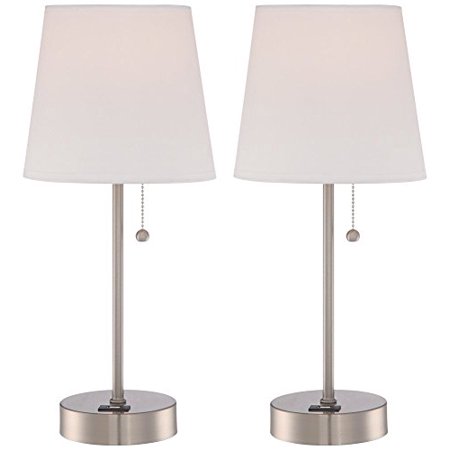 Justin Modern Small Accent Table Lamps 18" High Set of 2 with Hotel ...