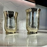 Sofia Home Mercury Glass Hurricane Candle Holder, Gold, Medium - Walmart.com