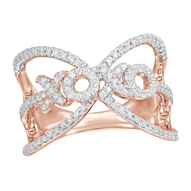 White Natural Diamond XOXO Open Ring in 10k Rose Gold - Walmart.com
