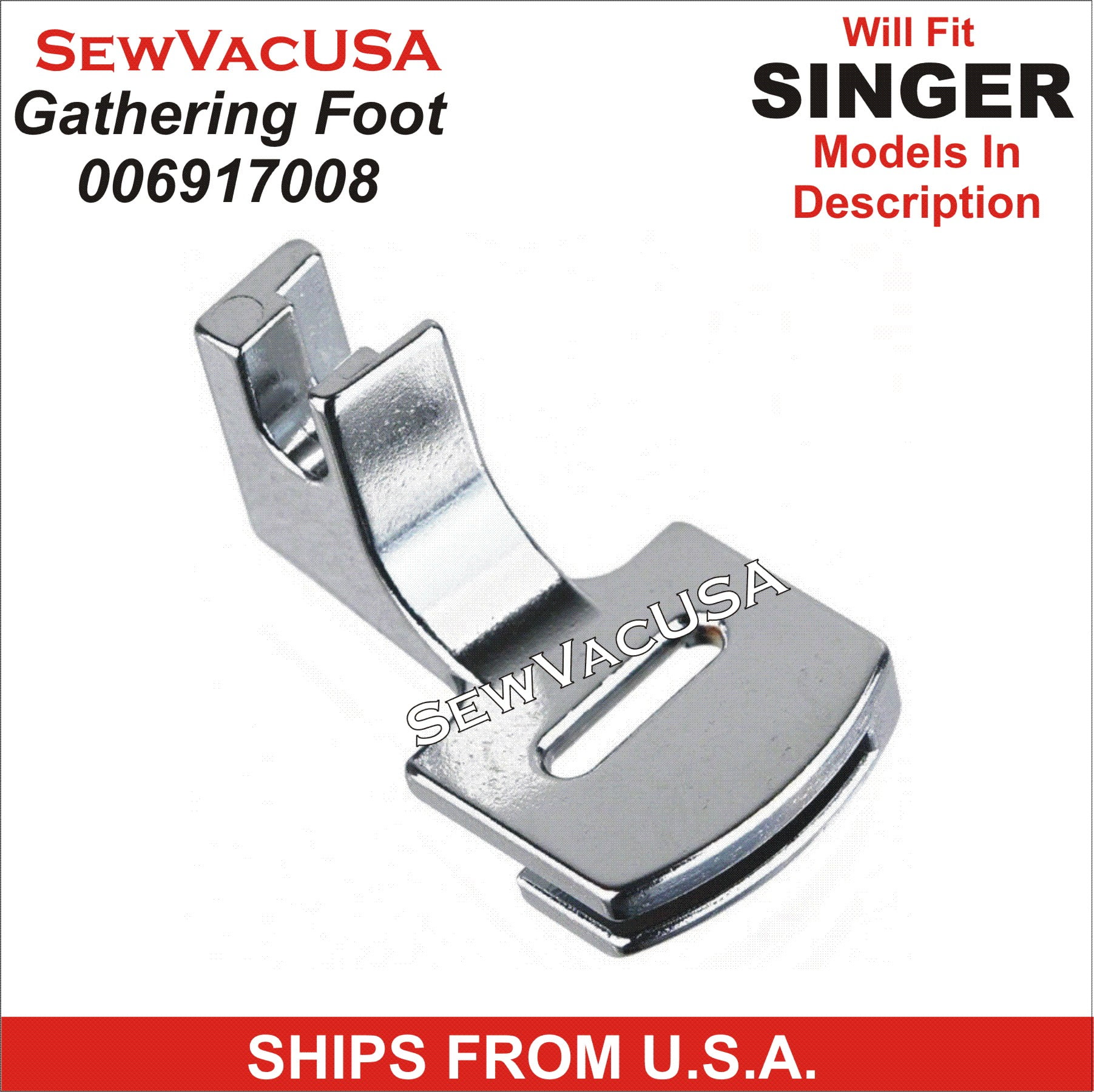 New Generic Singer Futura Double Gathering Foot Fits Models In ...