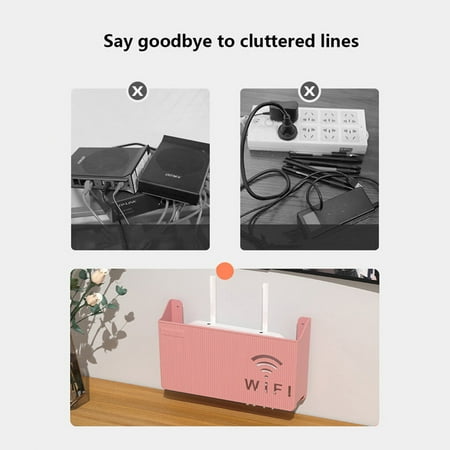 pitrice COLNSE WIFI Shelf Router Storage Box No Punching Wall Mounted ...