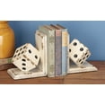 Decmode Rustic 8 x 6 Inch White Tumbling Dice Wooden Bookends - Walmart.com