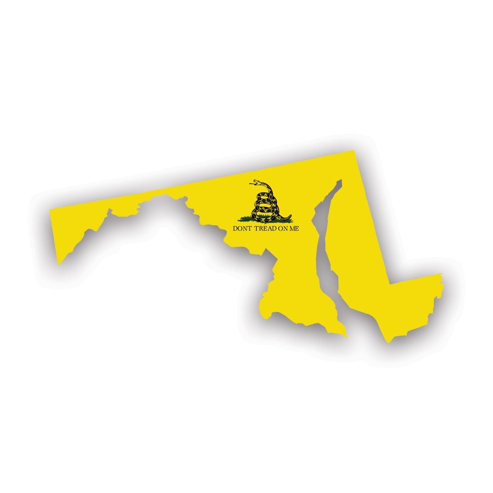 Maryland State Shaped Gadsden Flag Sticker Decal - Self Adhesive Vinyl ...