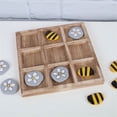DEI 14411 Bees and Flowers Tic Tac Toe Board Game, 9-inch Square, Wood ...