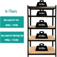 Bowoshen Tall Heavy Duty Steel 5 Level Shelving Unit, 29.5"W x 11.8"D x ...