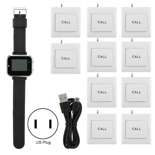 Restaurant Paging System,Wireless Caregiver Pager Set Wireless Watch ...