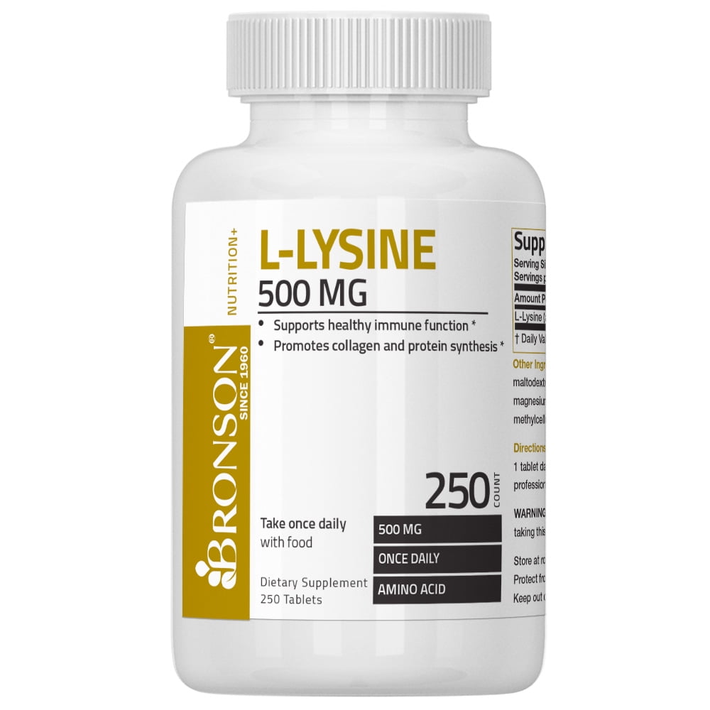 Bronson L-Lysine 500 mg, 250 Tablets - Walmart.com - Walmart.com
