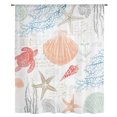 Orange Red Blue Coastal Nautical Sheer Curtains 45 Inch Length,Light ...