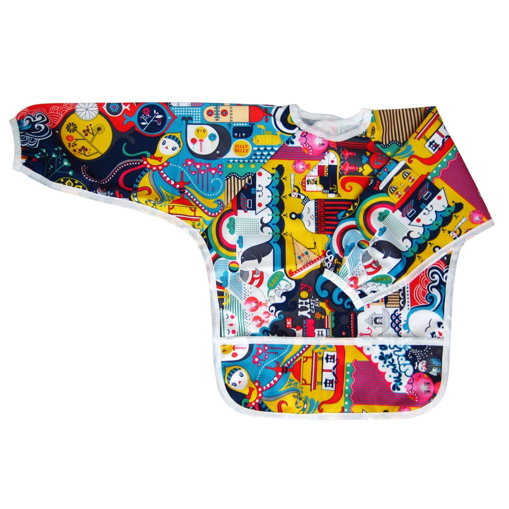 Ecoable Art Smock for Kids - Long Sleeve Bib or Paint Smock for Kids ...