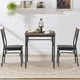 VECELO 3-Piece Dining Table Sets, Wooden Table & PU Cushion Chair for ...