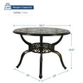 SOCIALCOMFY 38.5 Inch Outdoor Dining Table Round Patio Table Bronze ...
