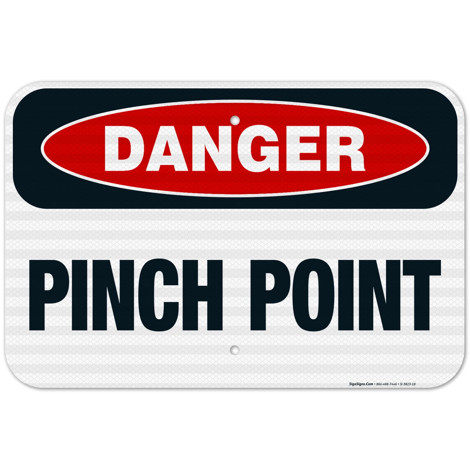 Danger Pinch Point Sign, OSHA Danger Sign, - Walmart.com