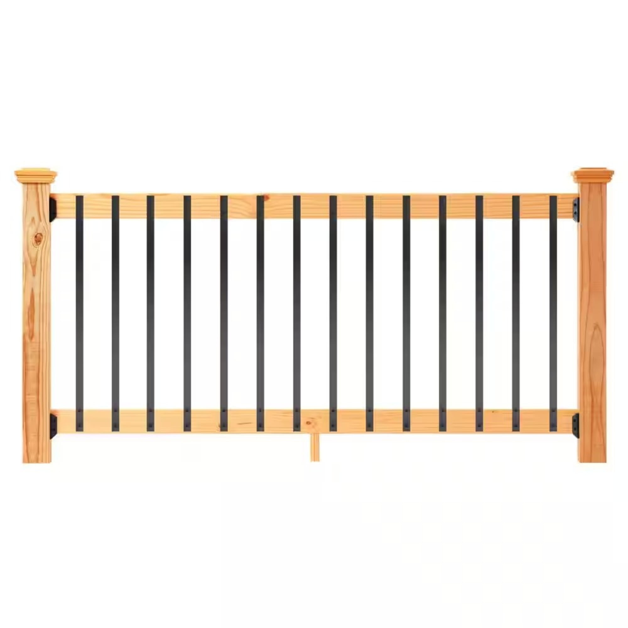 ProWood 6 ft. Wood Railing Kit with Flat Aluminum Balusters, Color ...