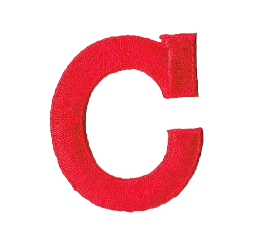 Alphabet Letter - C - Color Red - 2" Block Style - Iron On Embroidered ...