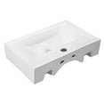 Aquaterior 18" Compact Ceramic Wall Mount Sink for Tiny Corner Bathroom ...