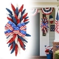 19inch Patriotic Red, White and Blue Floral Swag Wreath for Front Door ...
