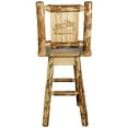 "Montana Woodworks Glacier Country 30"" Moose Design Bar Stool in Brown ...