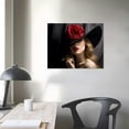 JRXY Red Lips Women And A Rose Poster Wall Decor Wall Art For Bedroom ...