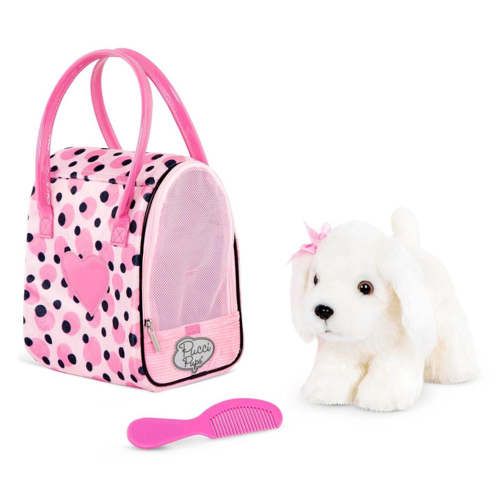 Kids Toys Girls Puppy Dog in A Purse Bag Pink & Black Spot Print Glam ...