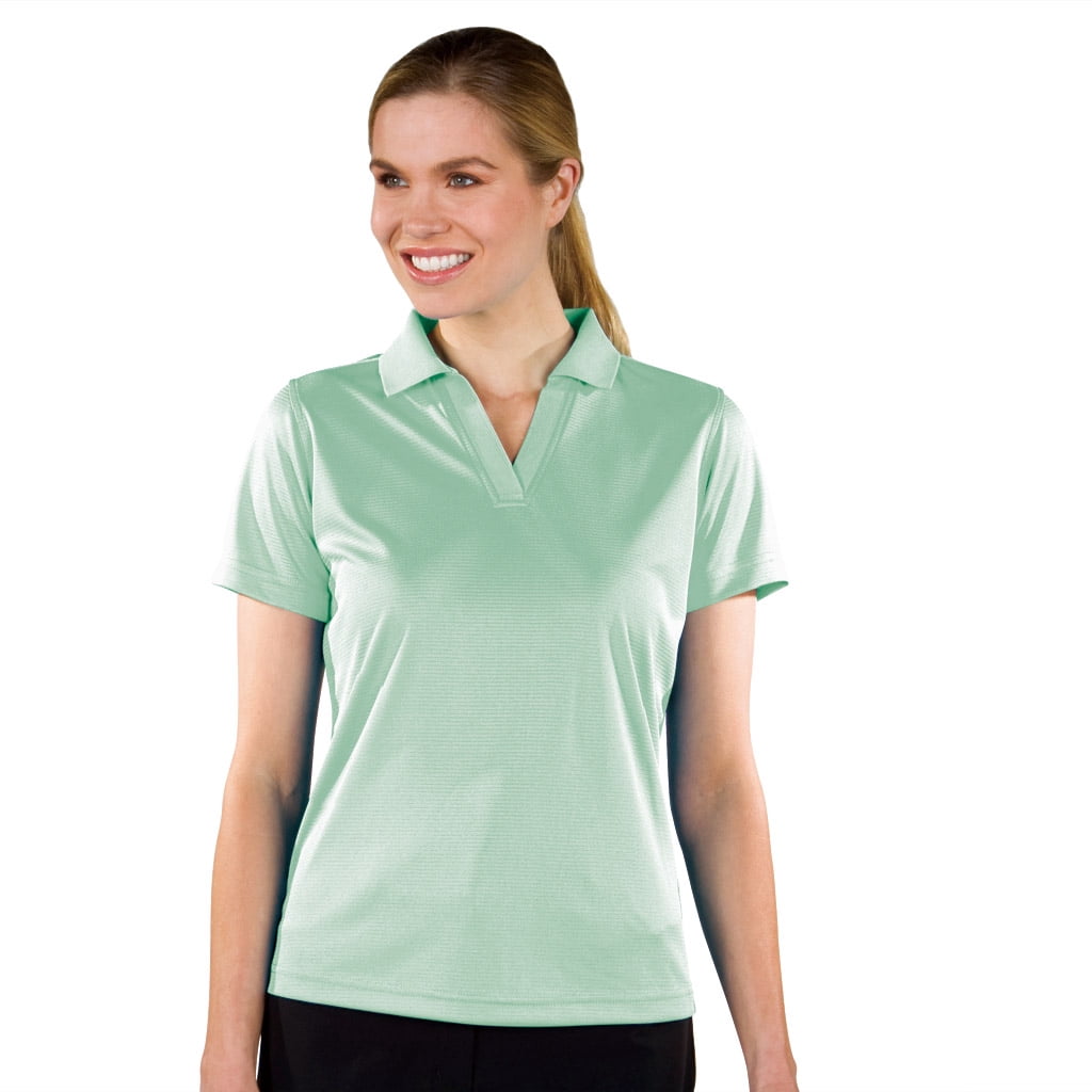 Monterey Club Women's Stripe Texture Solid Golf Polo Shirt #2087 ...