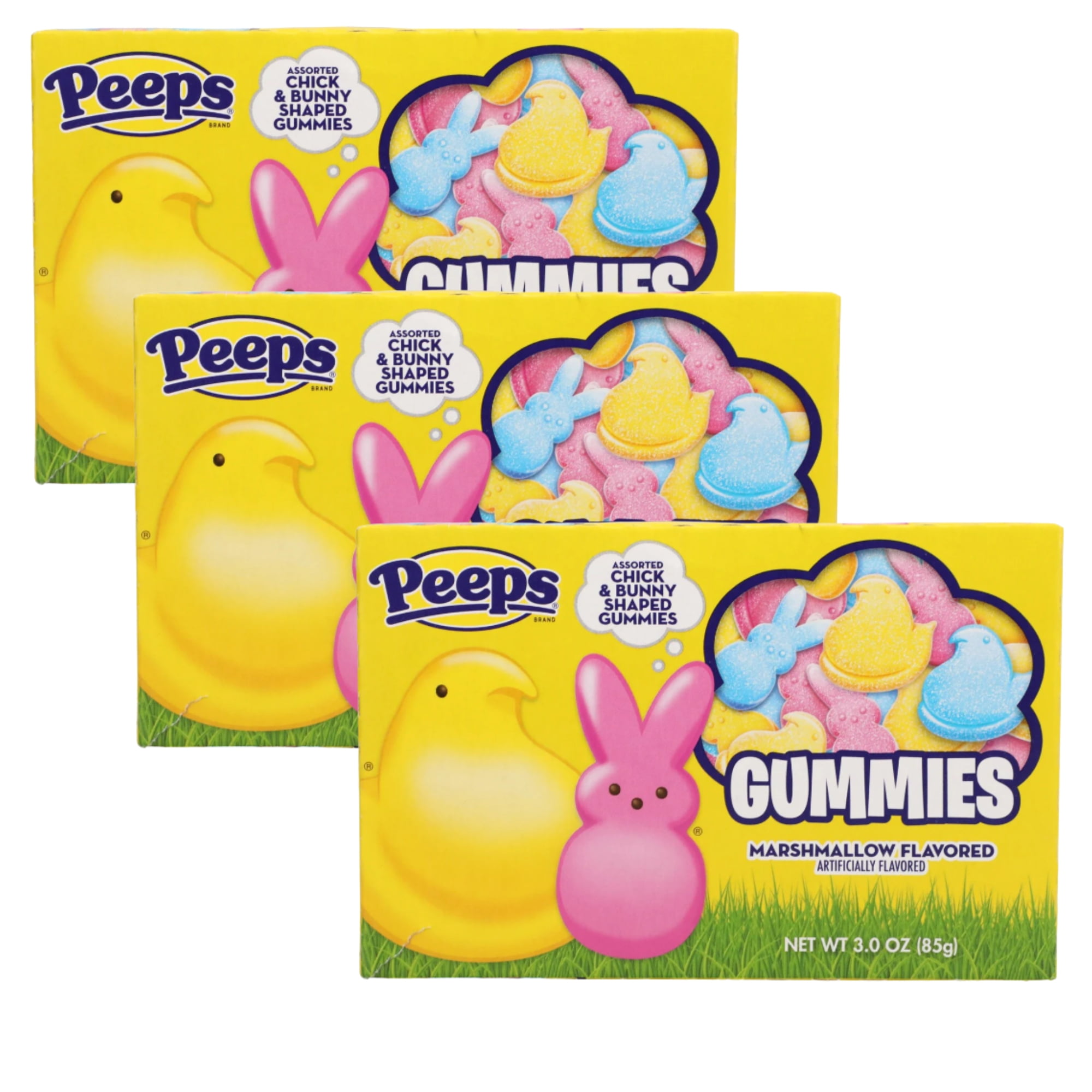 Peeps Marshmallow Flavored Gummies, Assorted Chicks, and Bunnies Chewy ...