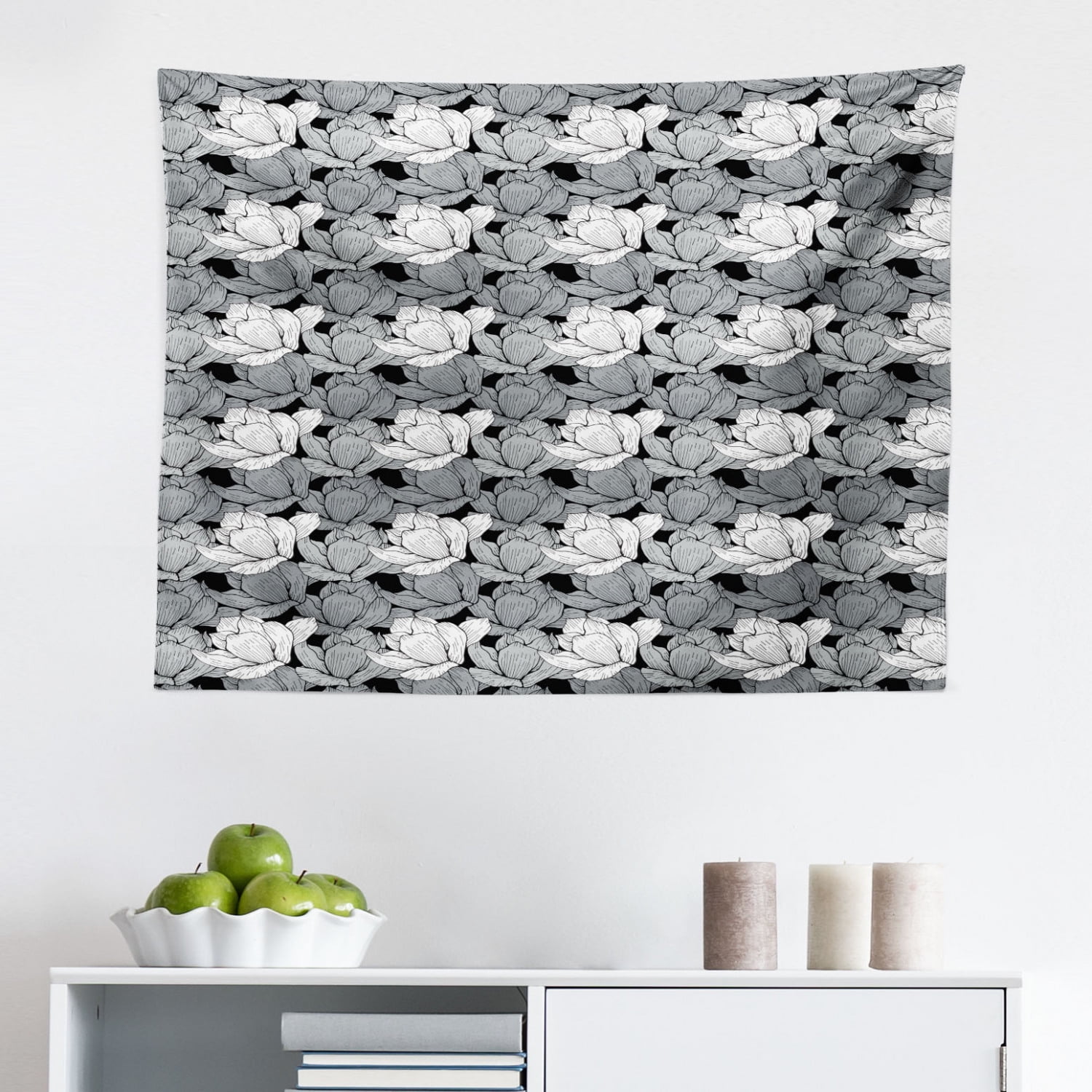 Grey Tapestry, Doodle Circles with Spiral Stripes Illustration of ...