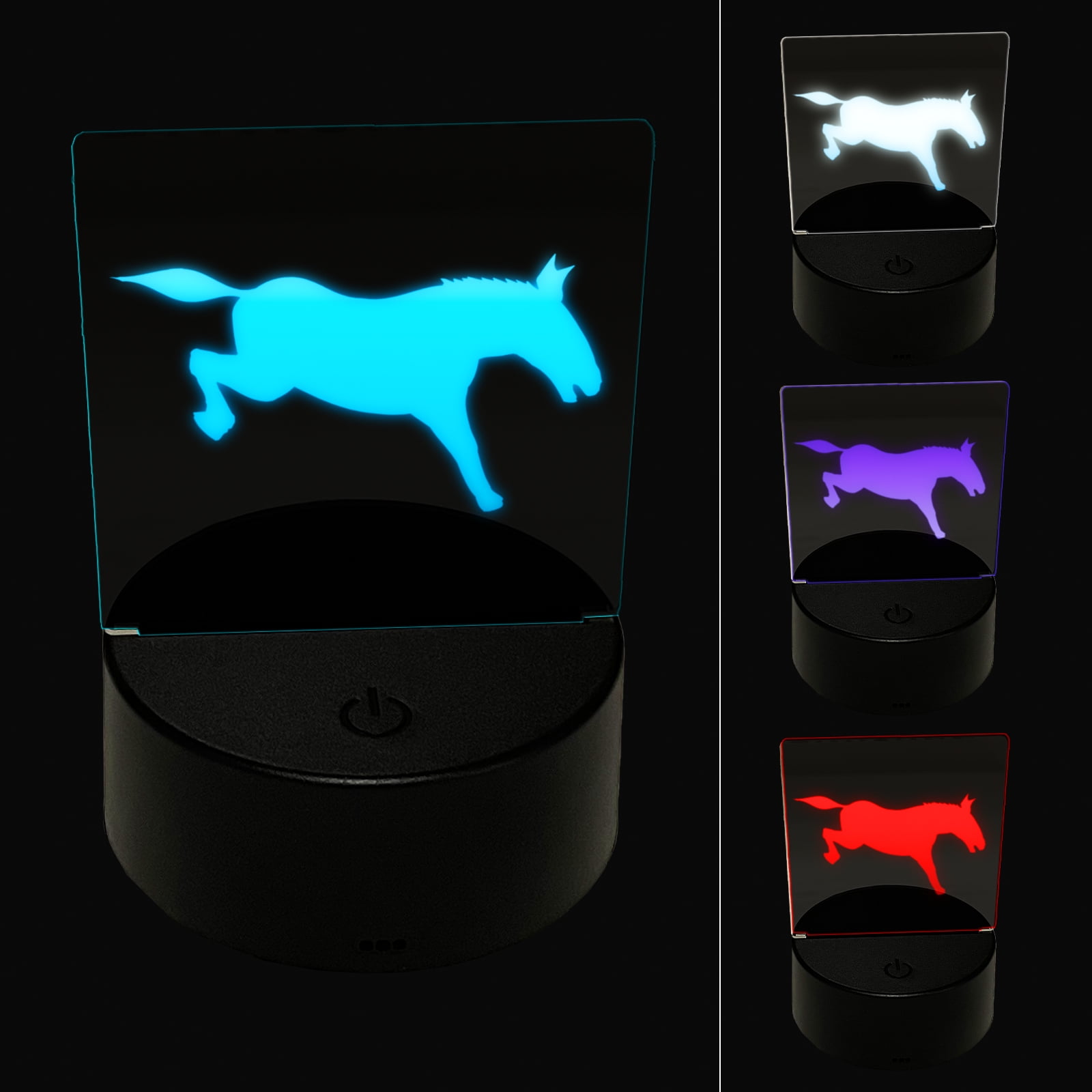 Donkey Kicking Solid LED Night Light Sign 3D Illusion Desk Nightstand ...