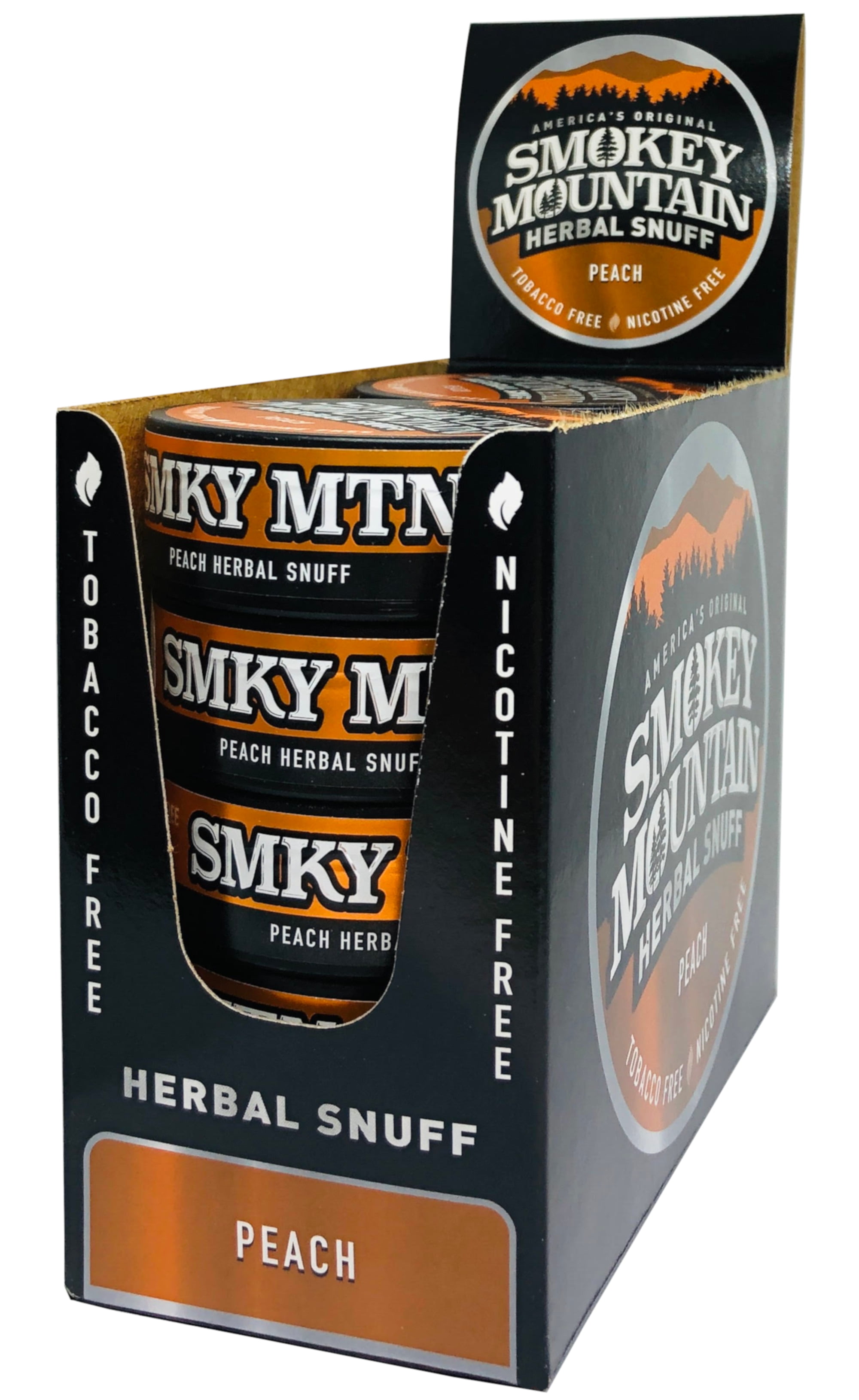 Smokey Mountain Herbal Snuff - Tobacco & Nicotine Free - 10 Cans -Peach ...