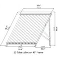 Duda Solar 20 Tube Water Heater Collector 45° Frame Evacuated Vacuum ...
