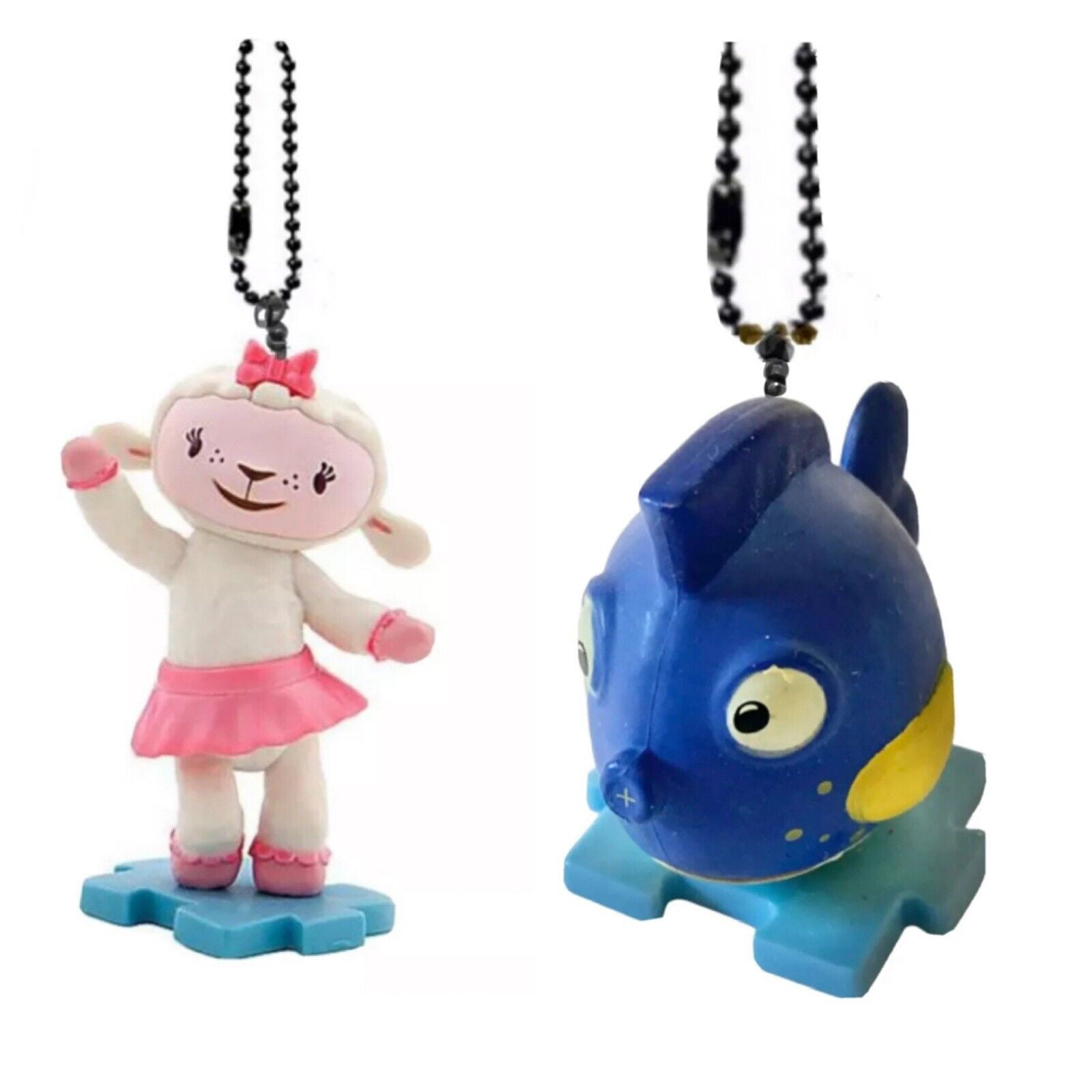 Squeakers Blue Fish & Lambie Keychain Dangler Pvc Figure Figurine Doc ...