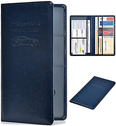 HERRIAT Car Registration and Insurance Card Holder - Leather Vehicle ...
