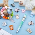 12PCS 6 Styles Animal Silicone Beads Focal Beads Bulk 3D Cute Animals ...