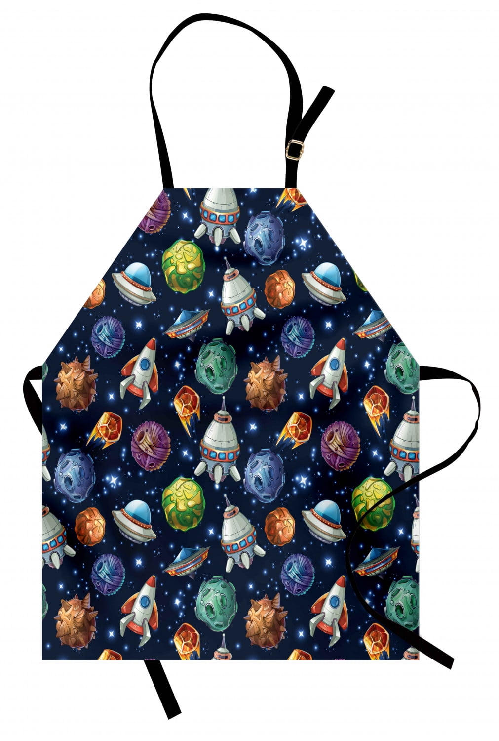 Space Apron Futuristic Science Fiction Comic Planet Spaceships Androids ...