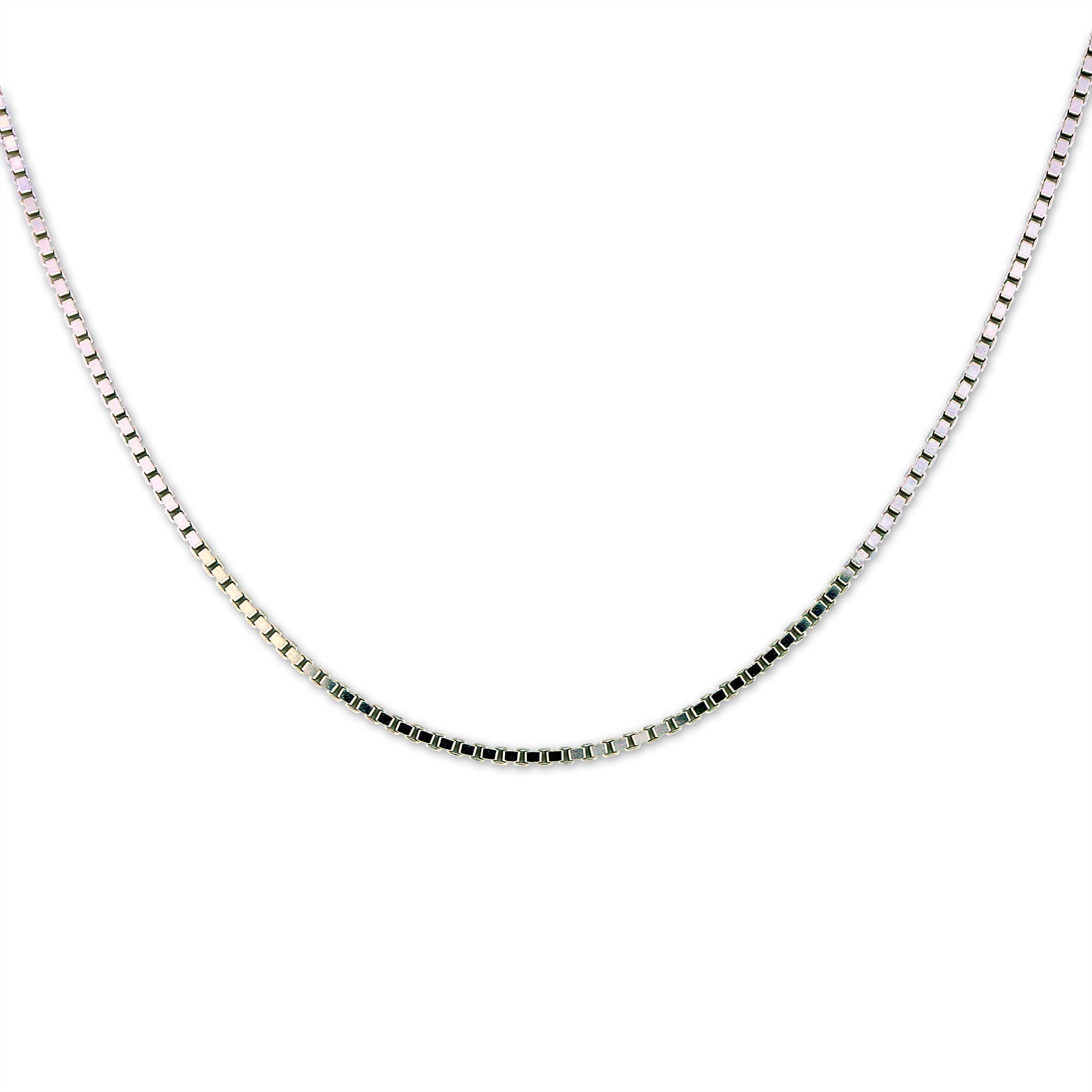 Sterling Silver Diamond Cut Box Chain Necklace 20 Inch - Walmart.com