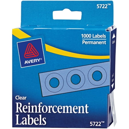 Avery Clear Self-Adhesive Reinforcement Labels 1000/Pkg-.25" Round ...