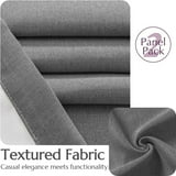 CURTAINKING Linen Texture Curtains 90 inch Grey Room Darkening Drapes ...